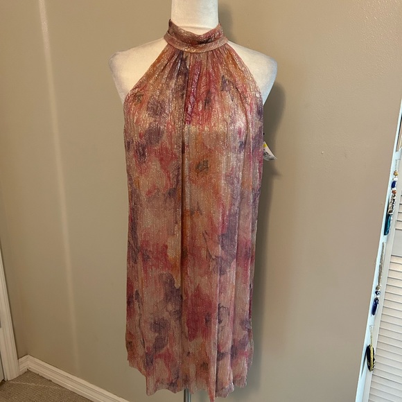 Halogen | Dresses | Halogen Size Sm Metallic Halter Dress | Poshmark
